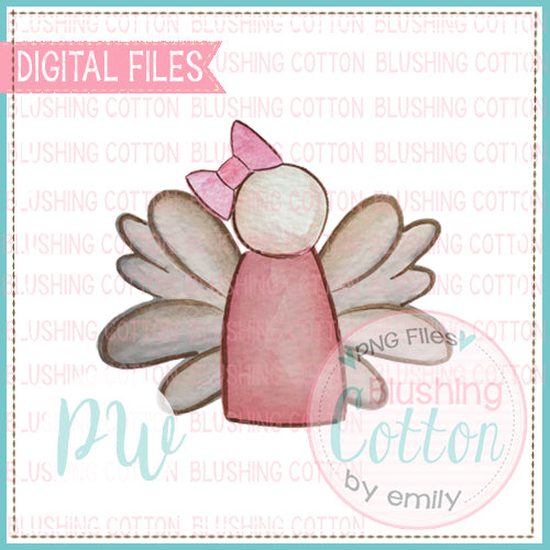 STICK FIGURE ANGEL BABY GIRL BALD BCPW – Blushing Cotton
