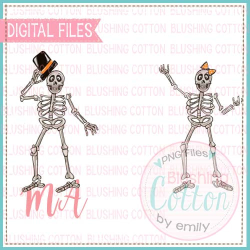 BOY AND GIRL SKELETON WATERCOLOR DESIGN BCMA – Blushing Cotton